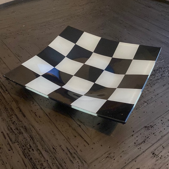 Accents | Checkered Black And White Tray | Poshmark
